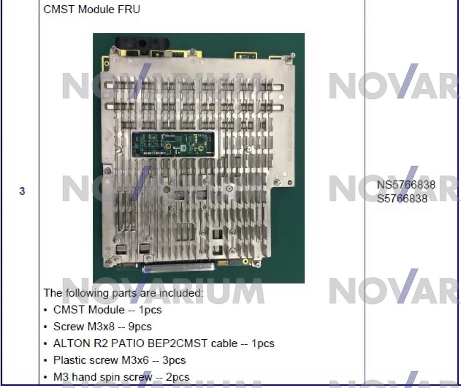 GE 5862607 - CMST Module FRU, NS5766838 - VIVID S70 - Novarium